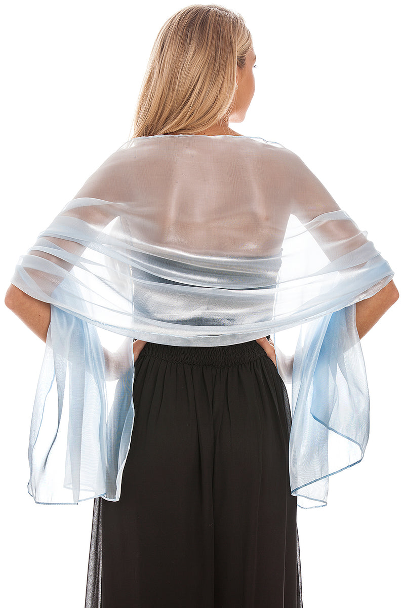 Light Blue Silky Wedding Wrap – Central Chic