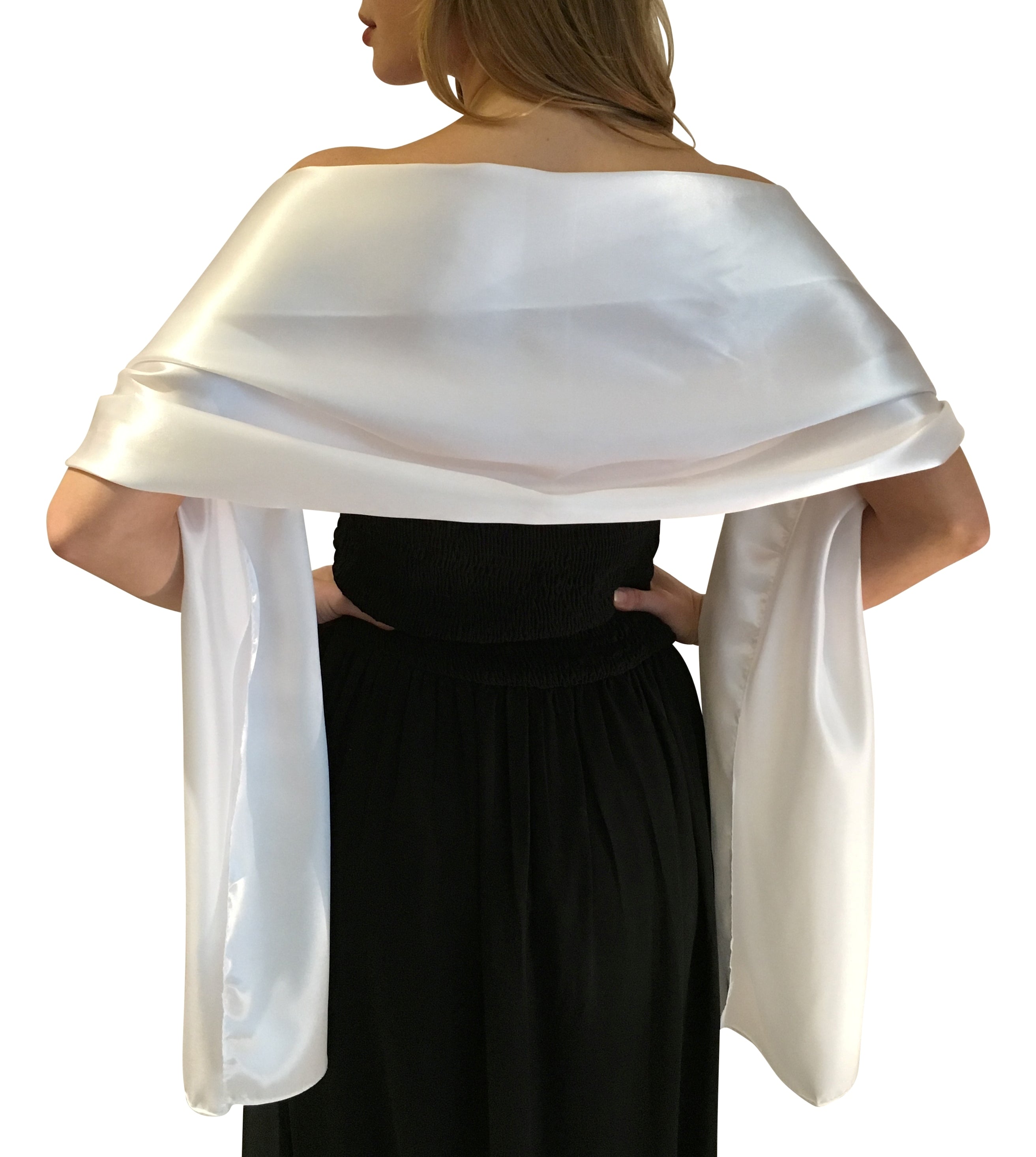 White Satin Wedding Wrap – Central Chic